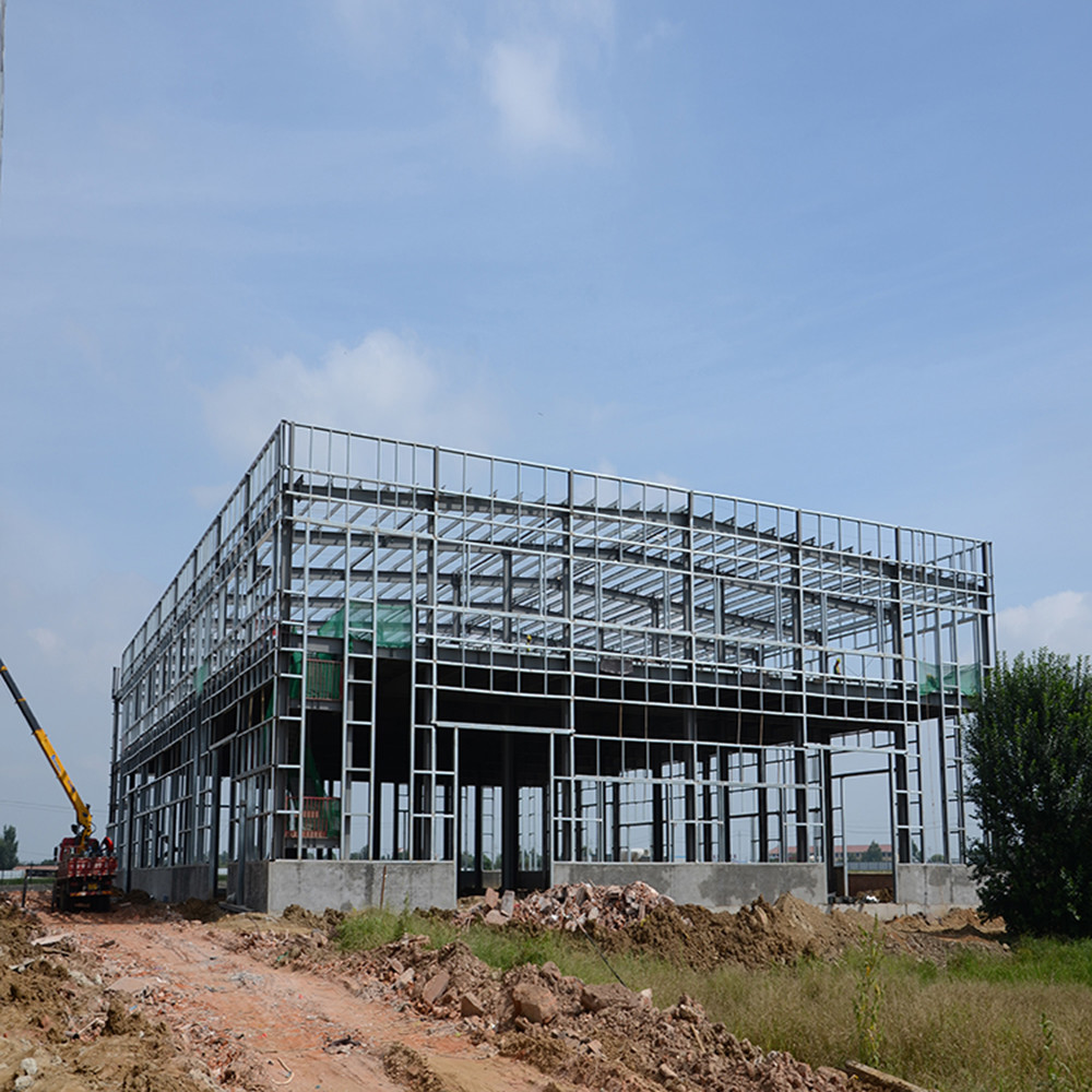 Structural Steel Frame Office Building Construction Industrial ...